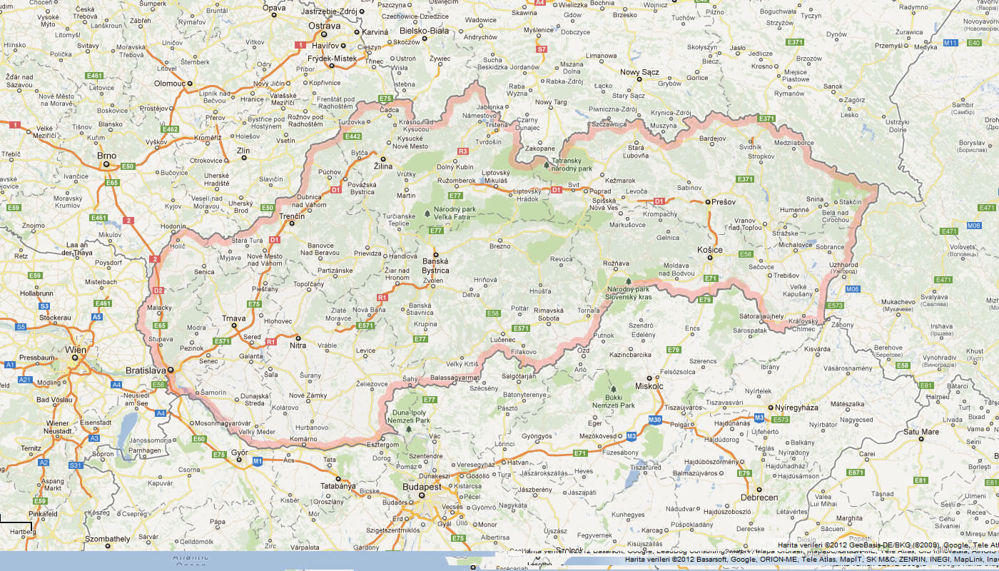 Slovakia Map and Slovakia Satellite Images