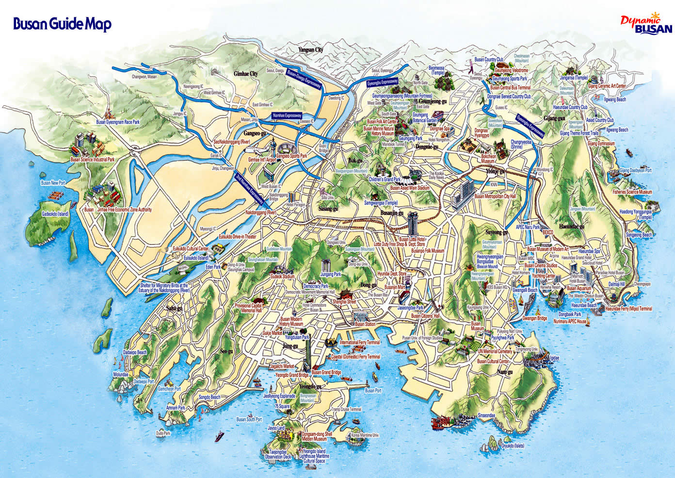 Pusan Map and Pusan Satellite Images