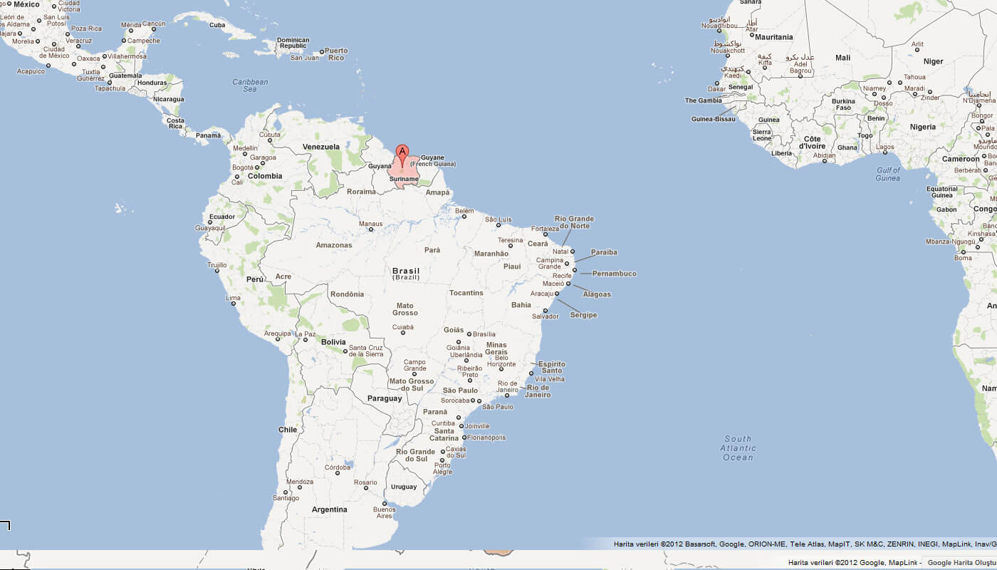 Suriname Map and Suriname Satellite Images