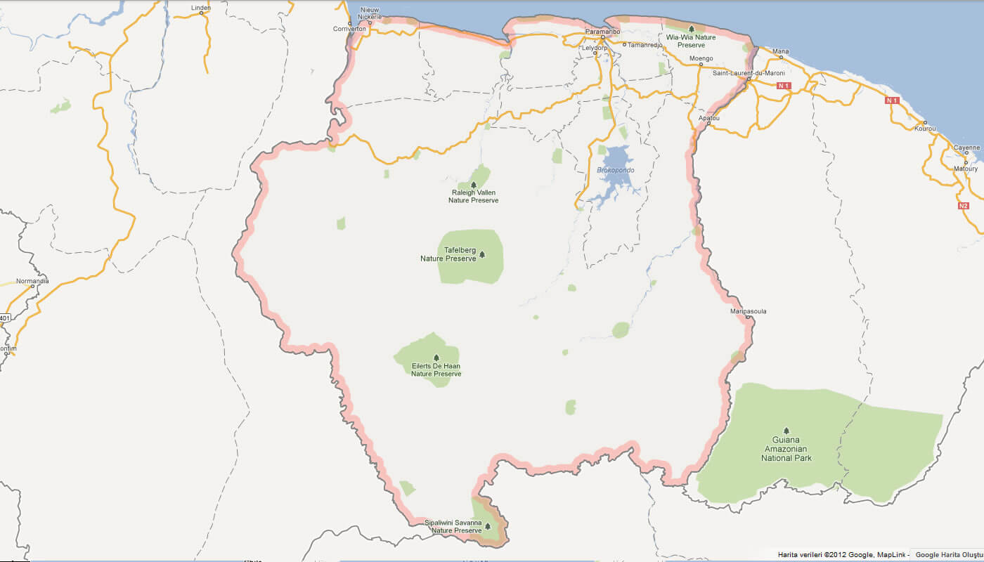 Suriname Map - Suriname