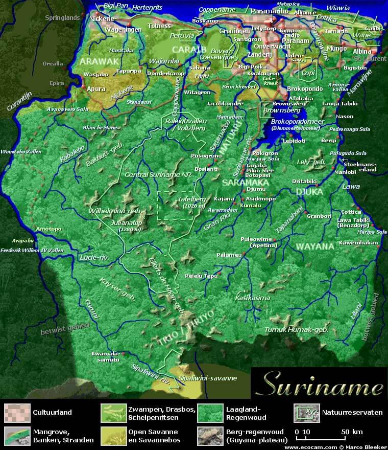 Suriname Map - Suriname