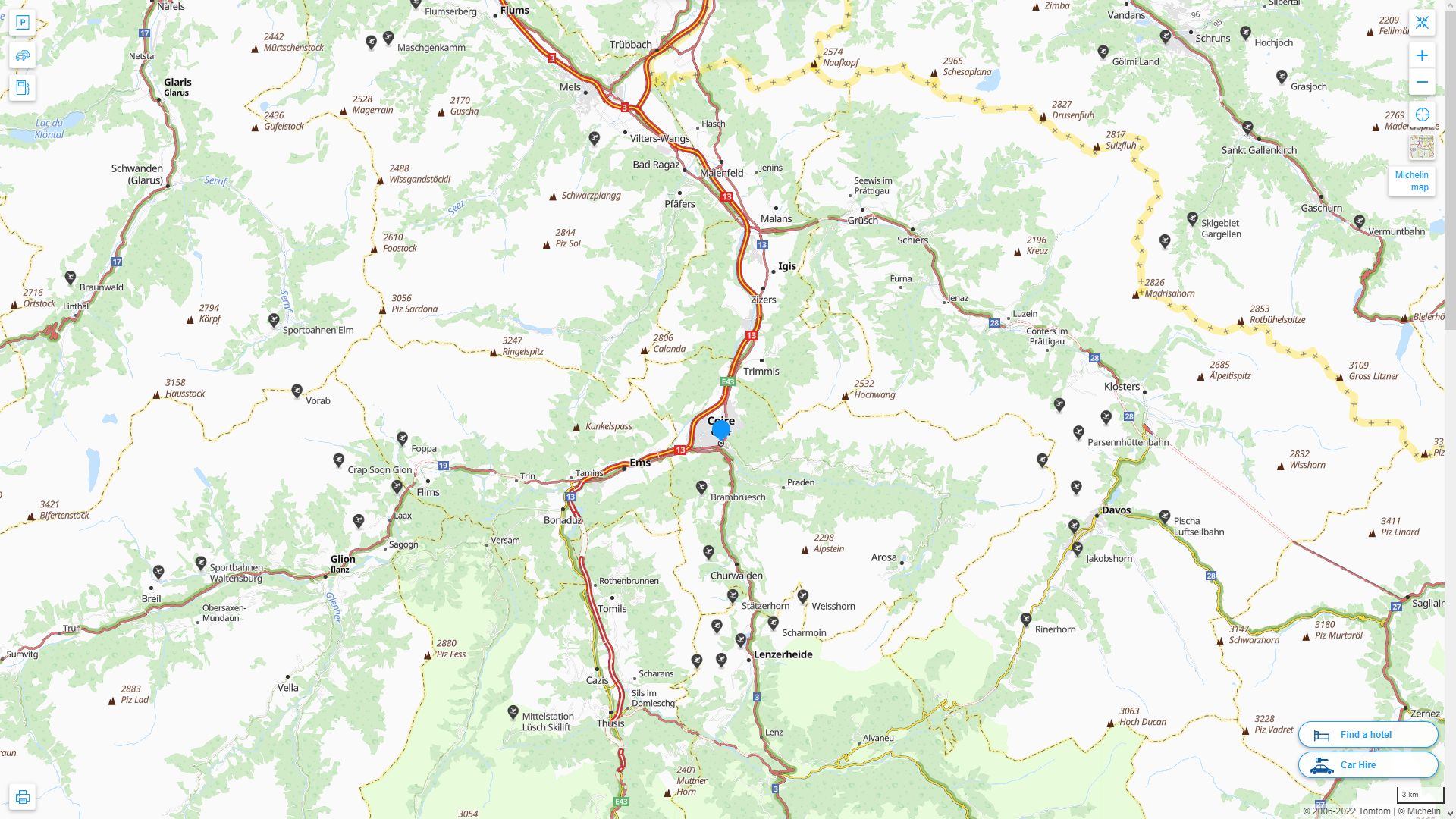 Chur Map and Chur Satellite Images