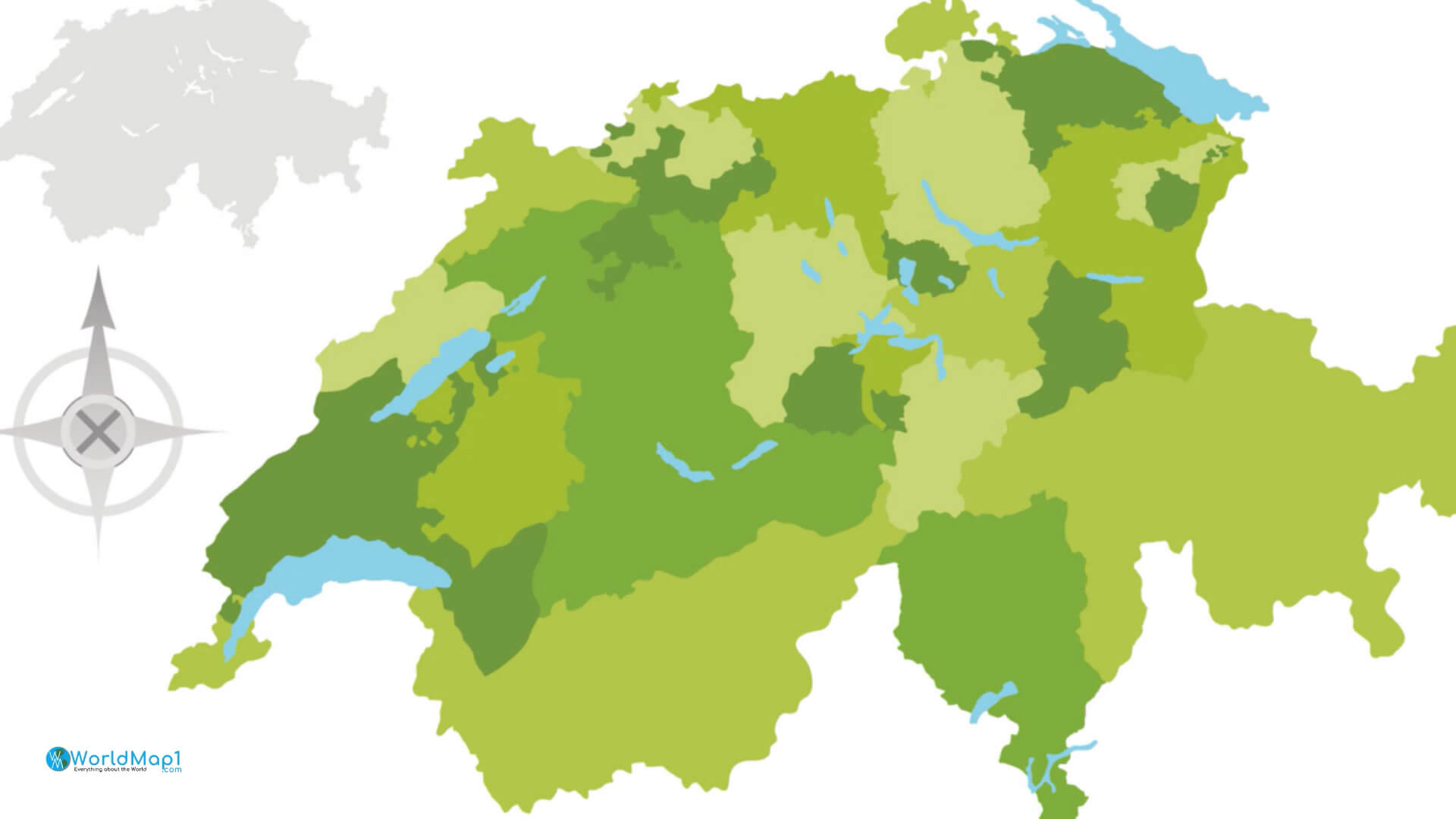 Switzerland Free Printable Map