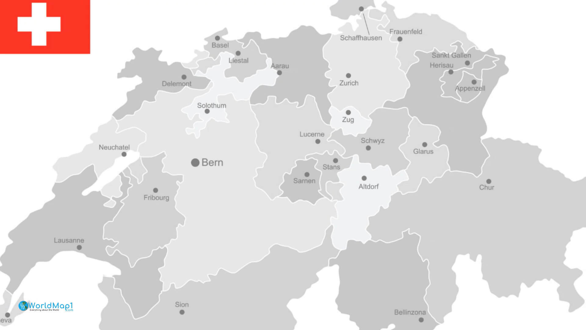 Switzerland Free Printable Map