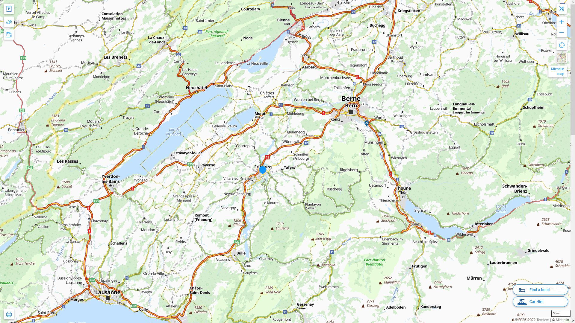 Fribourg Map and Fribourg Satellite Images