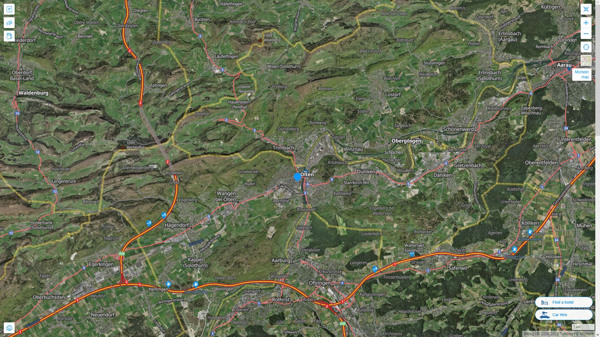 Olten Map and Olten Satellite Image