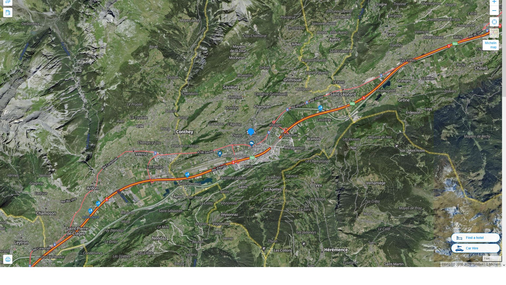 Sion Map - Switzerland