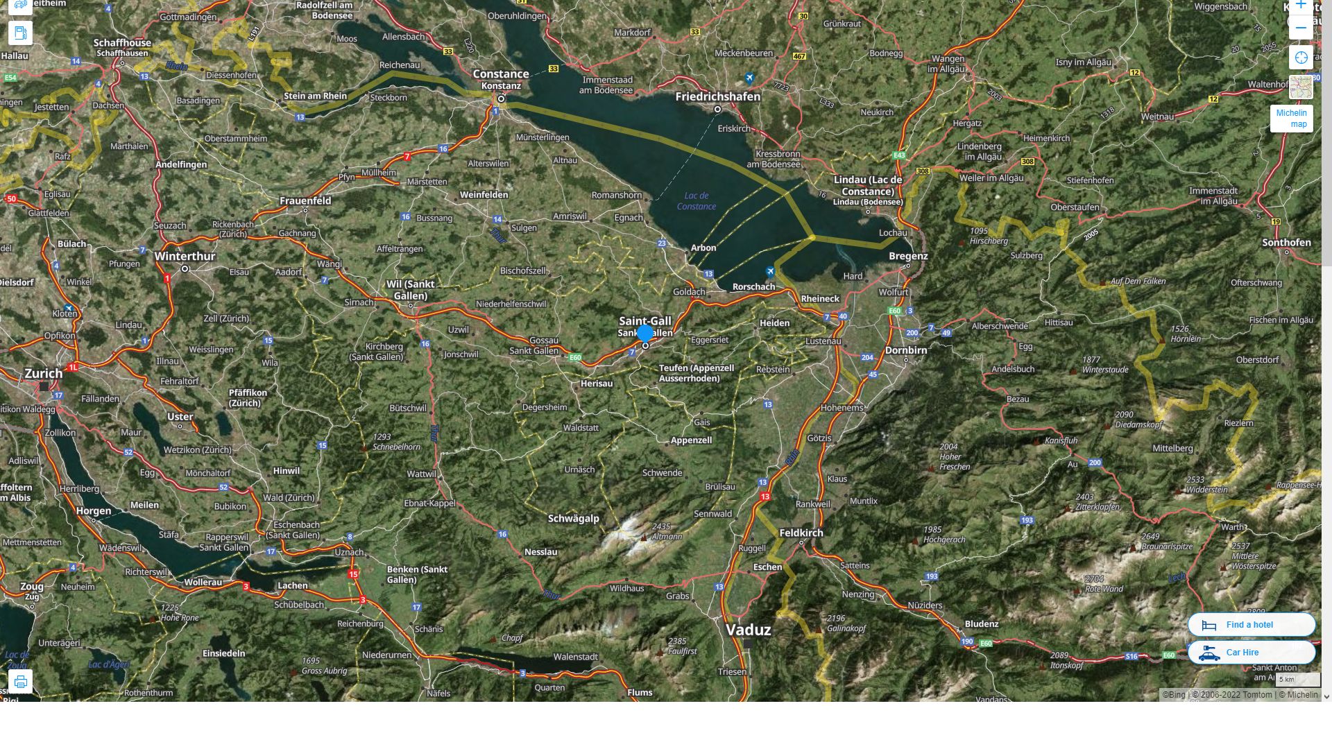 St. Gallen Map and St. Gallen Satellite Images