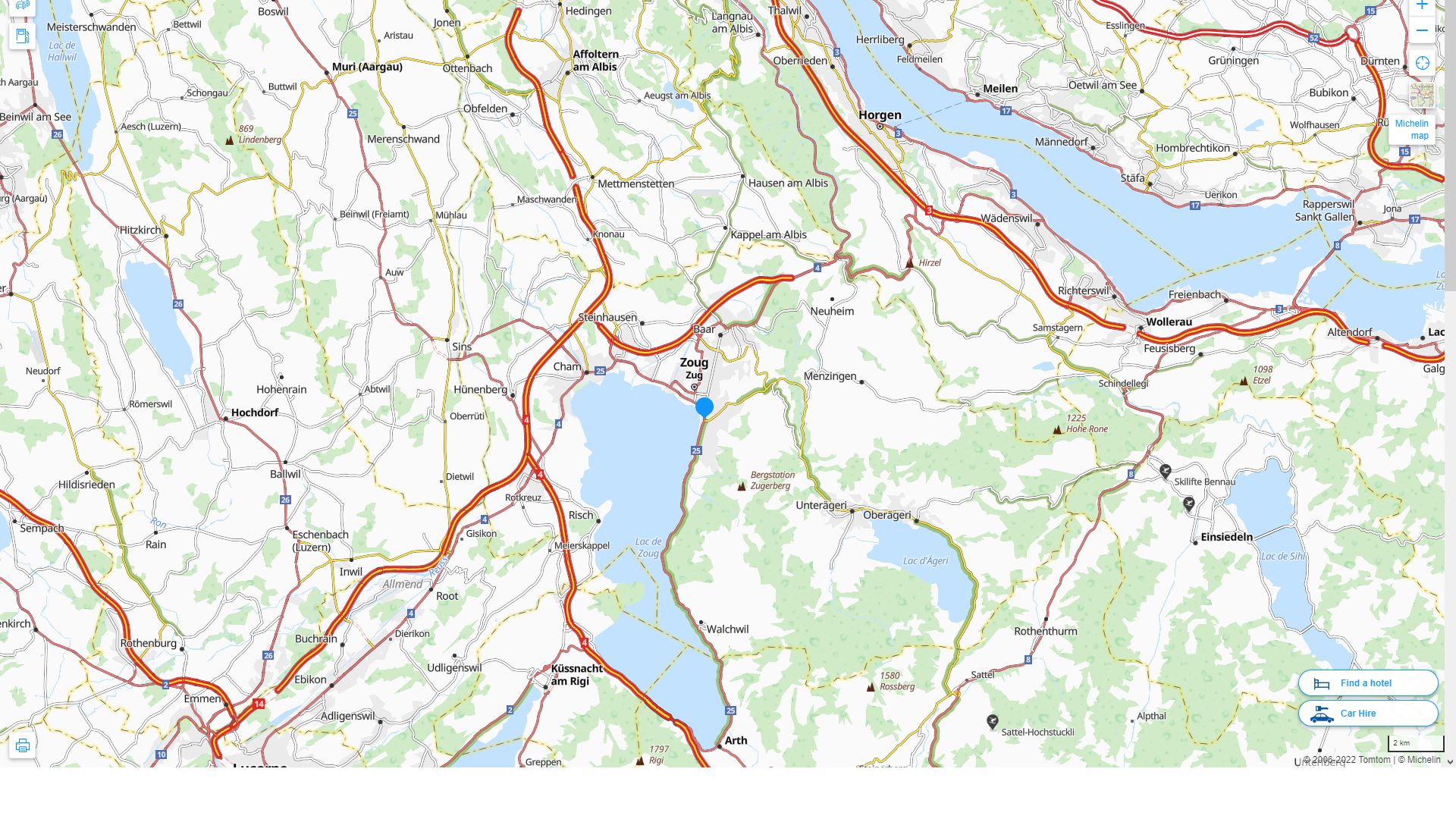 Zug Map and Zug Satellite Images