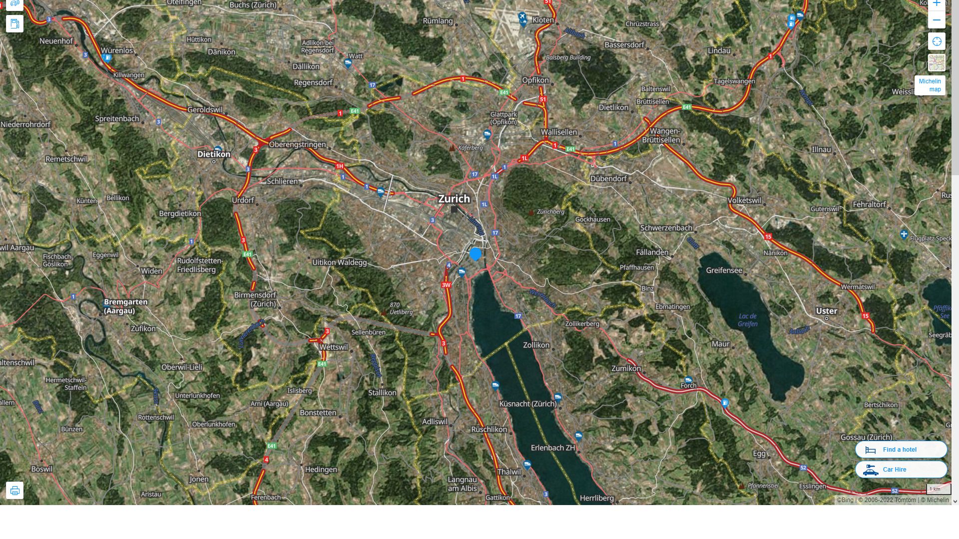 Zurich Map and Zurich Satellite Images