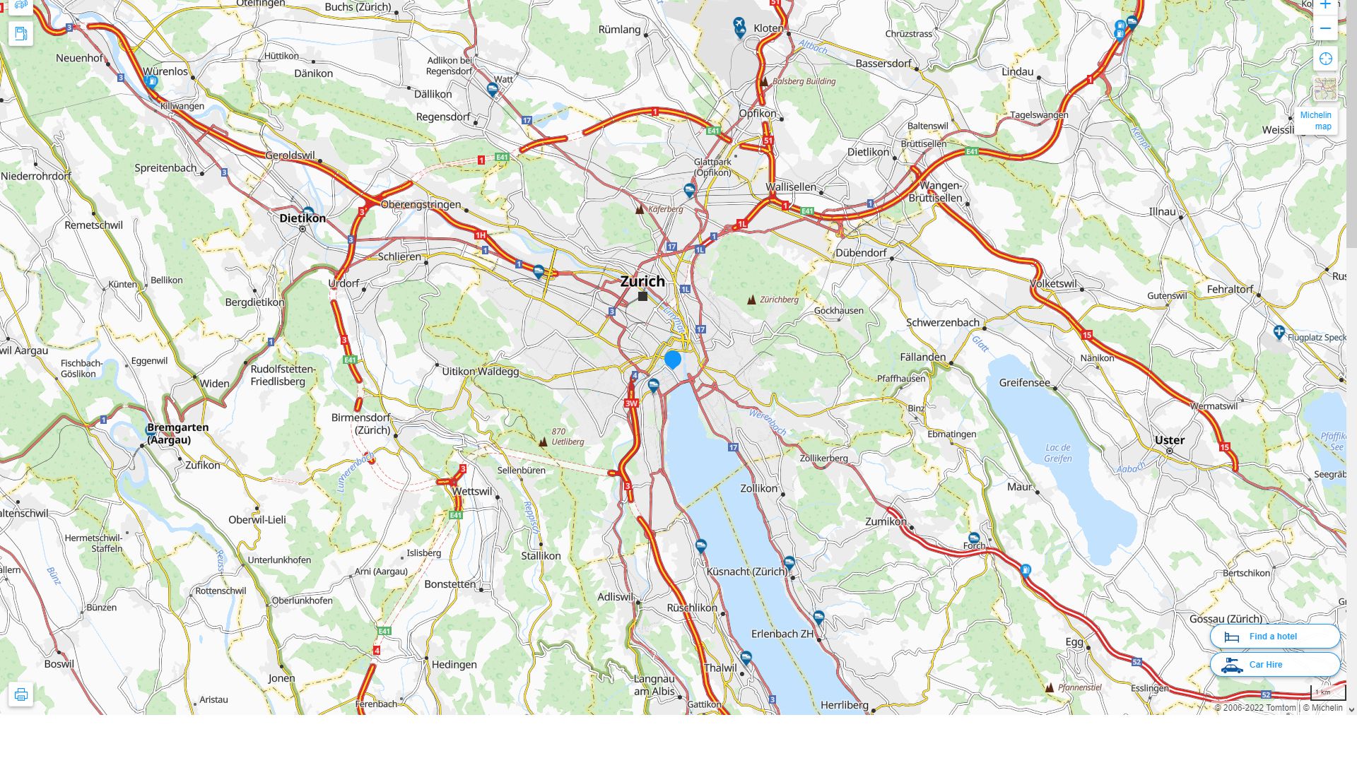 Zurich Map and Zurich Satellite Images