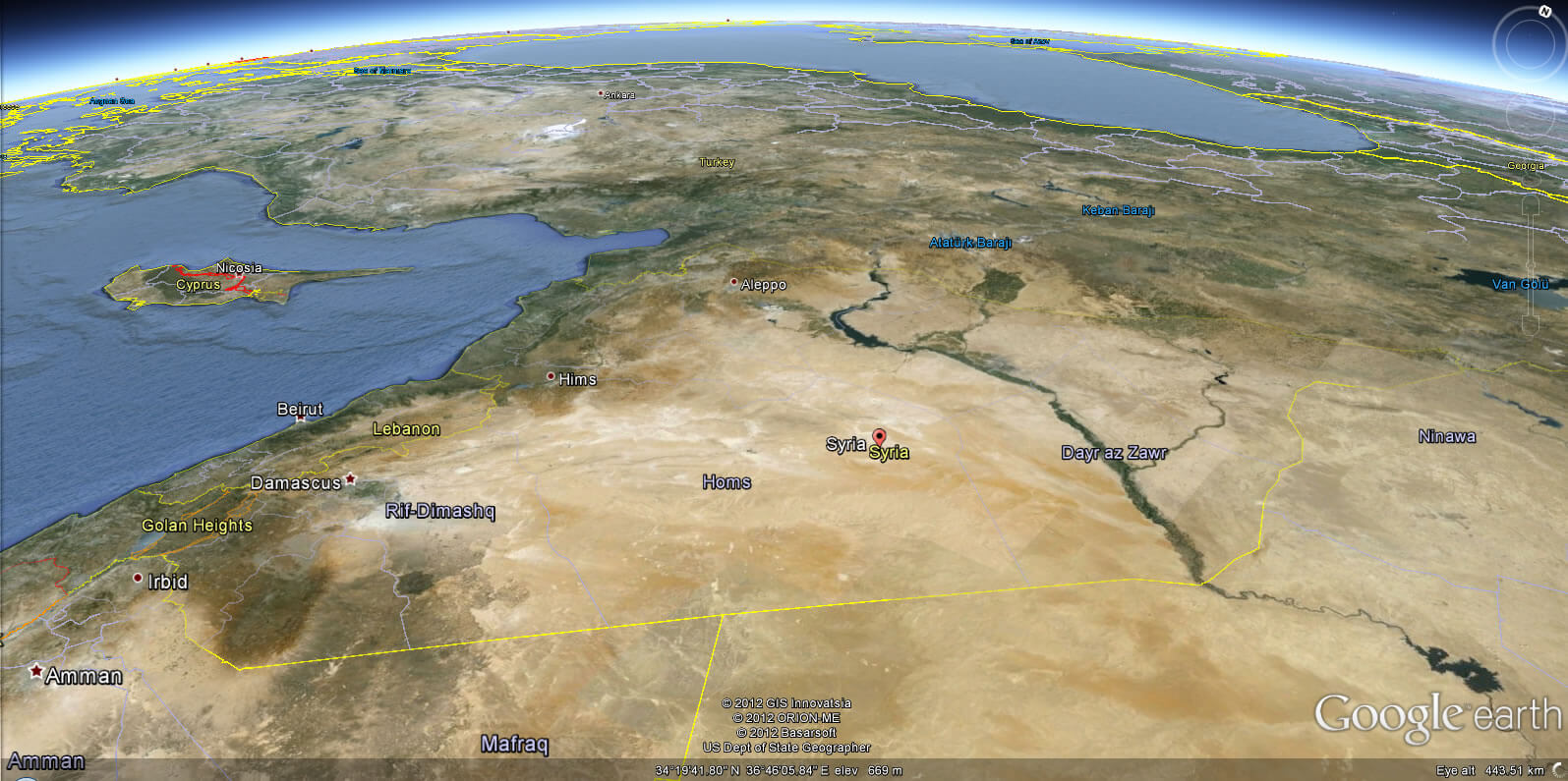Syria Map and Syria Satellite Image