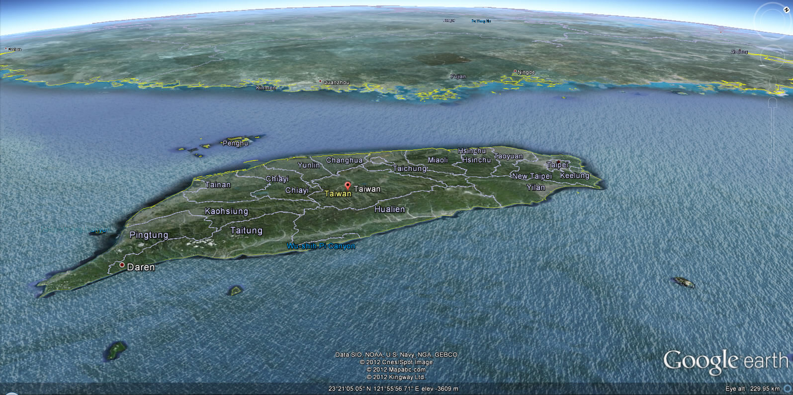 Taiwan Map and Taiwan Satellite Images