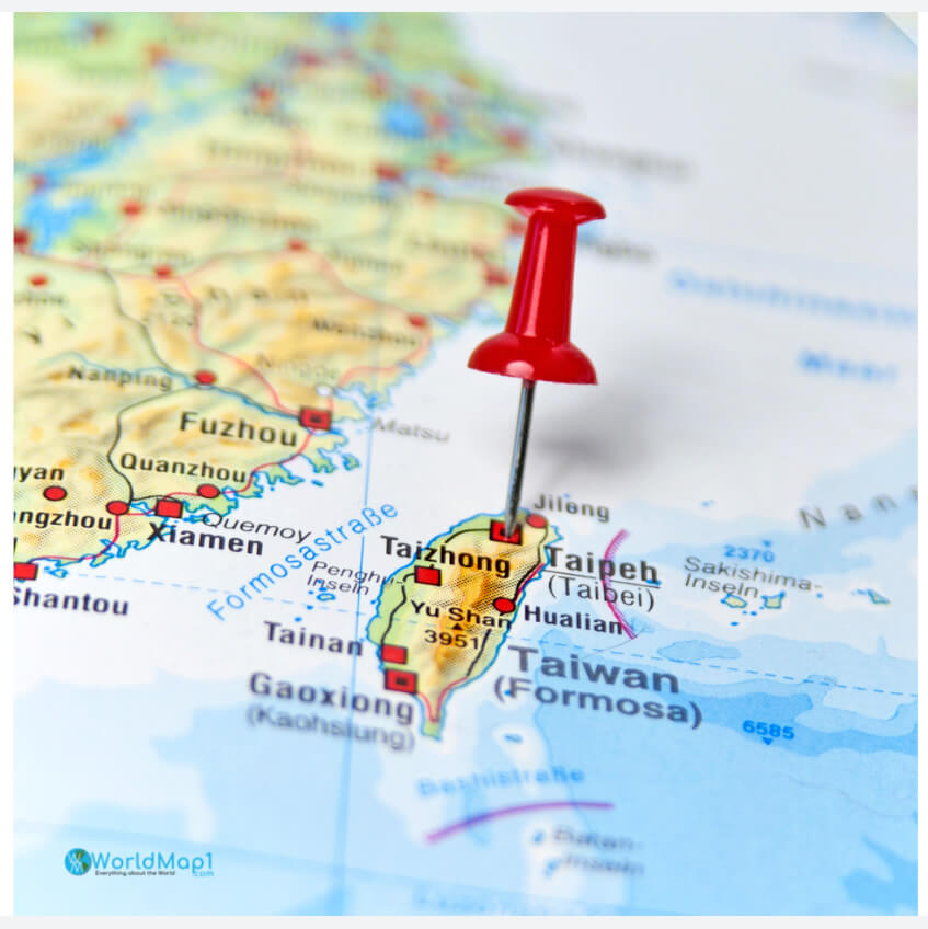 Taiwan Free Printable Map