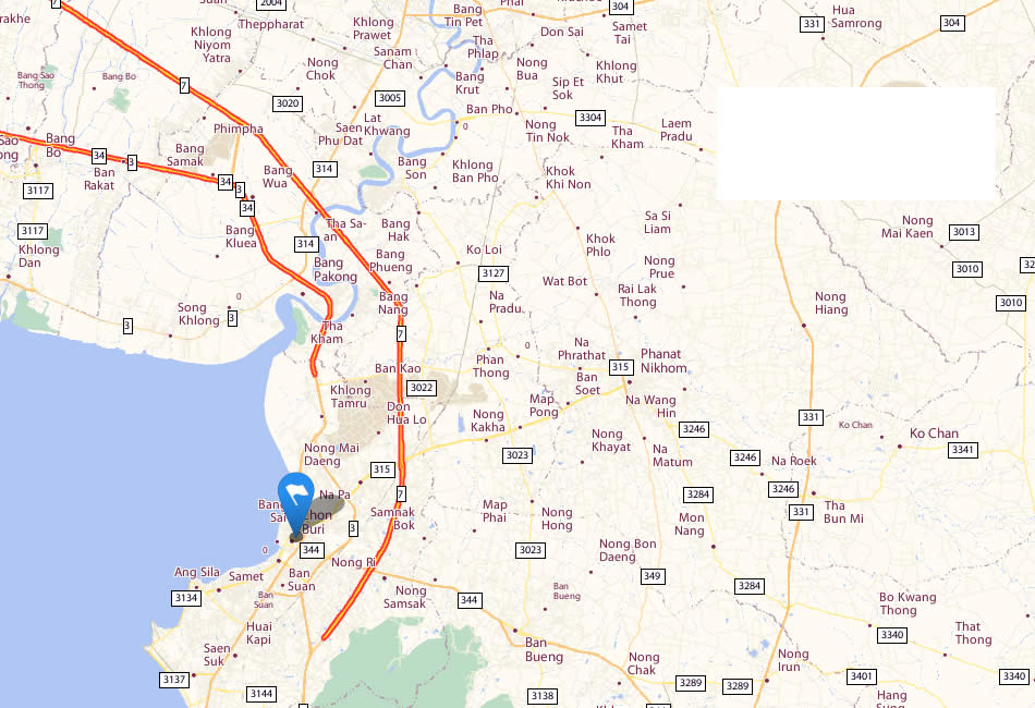 Chon Buri Map and Chon Buri Satellite Image