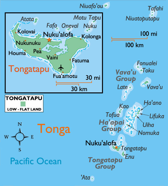 Tonga Map and Tonga Satellite Images