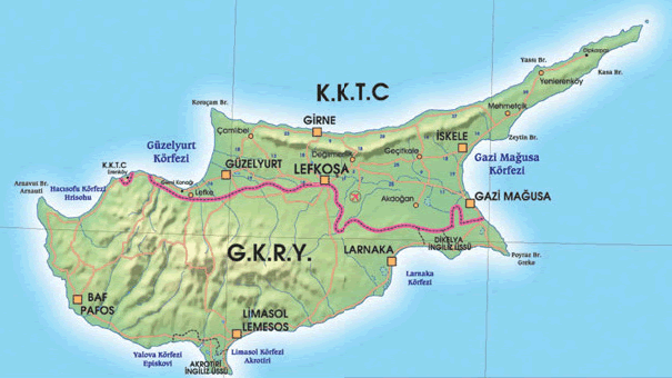 North Cyprus Map and Satellite Image