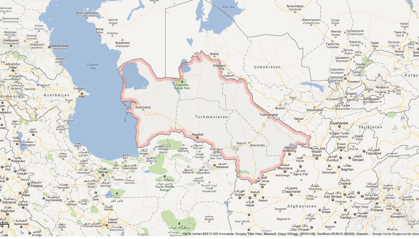 Turkmenistan Map and Turkmenistan Satellite Images