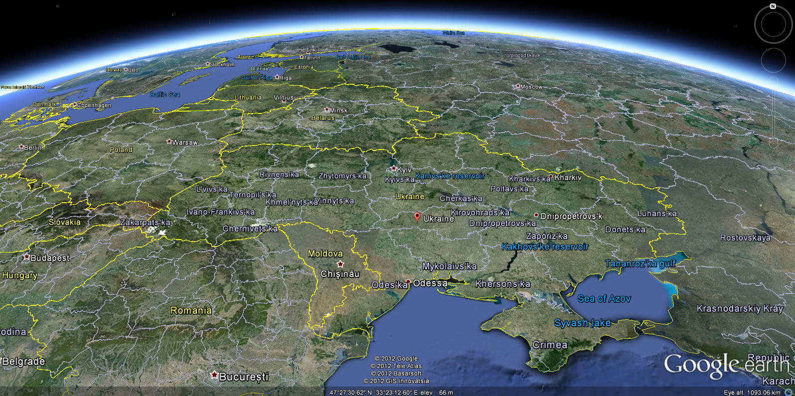 Ukraine Map and Ukraine Satellite Images