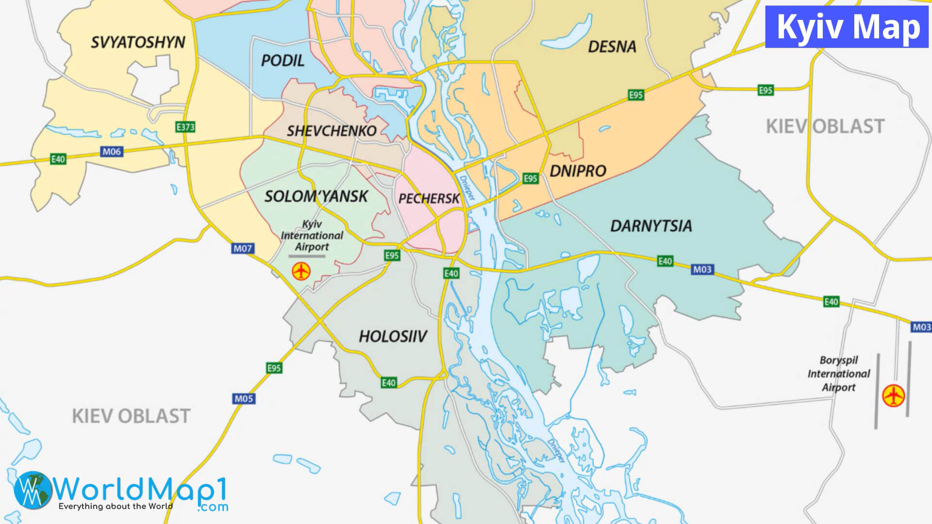 Kiev Map and Kiev Satellite Images