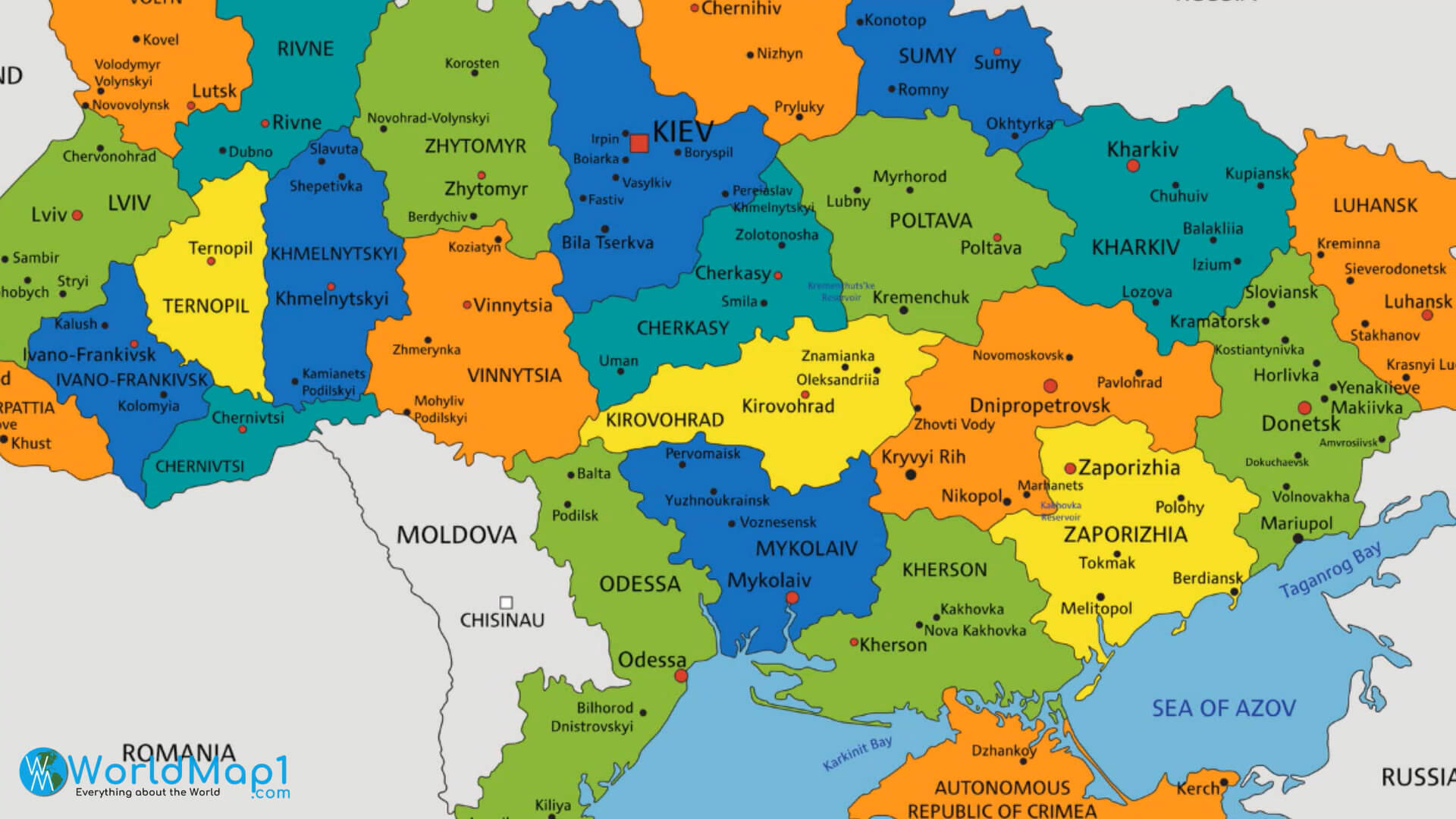 Political Map Of Ukraine