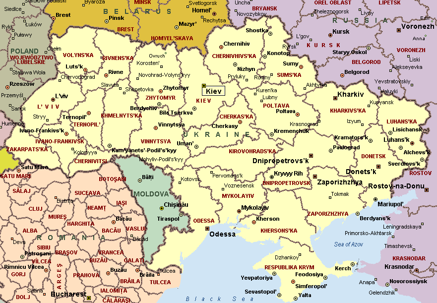 Ukraine Map and Ukraine Satellite Image