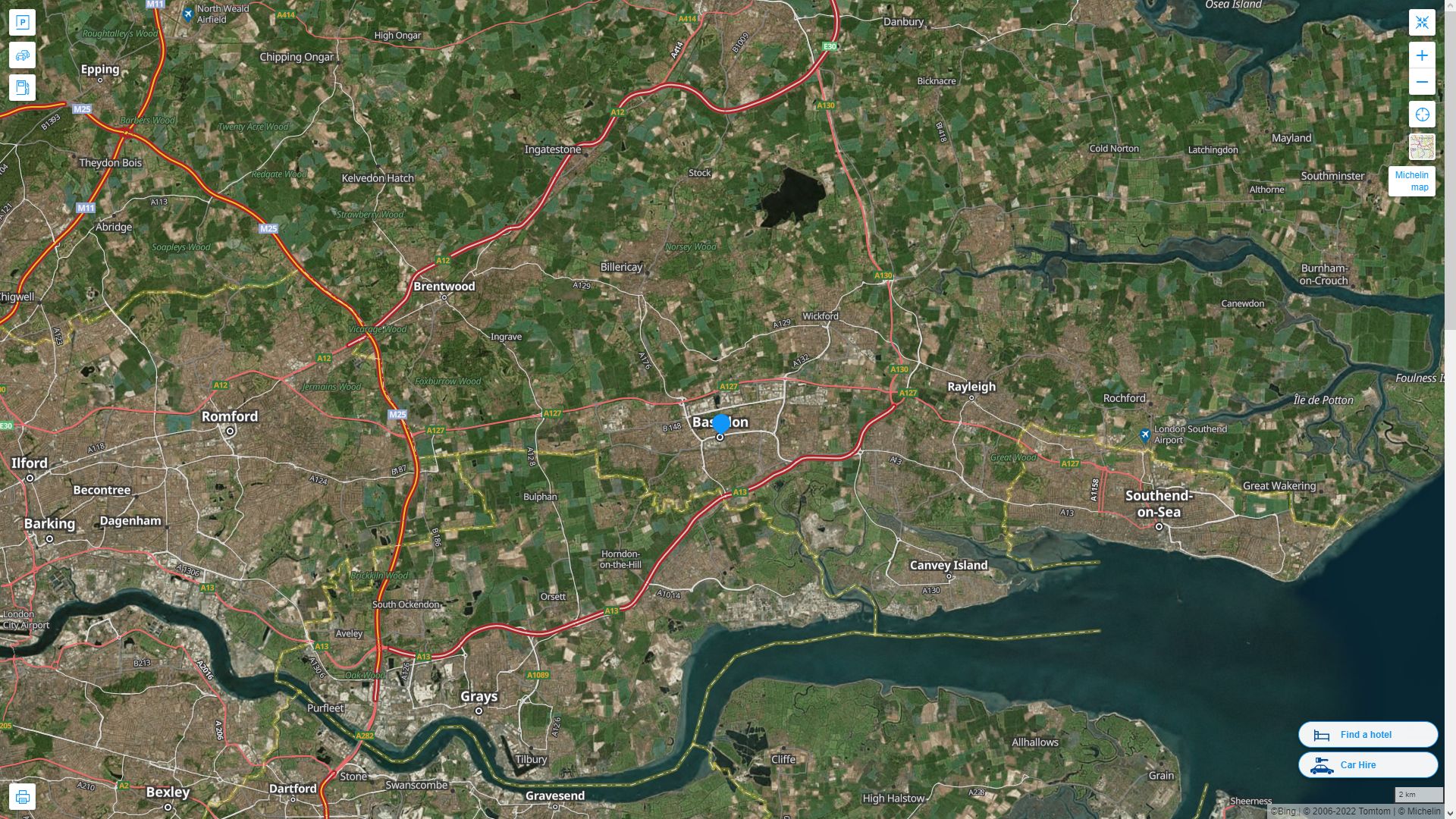 Basildon Map and Basildon Satellite Image