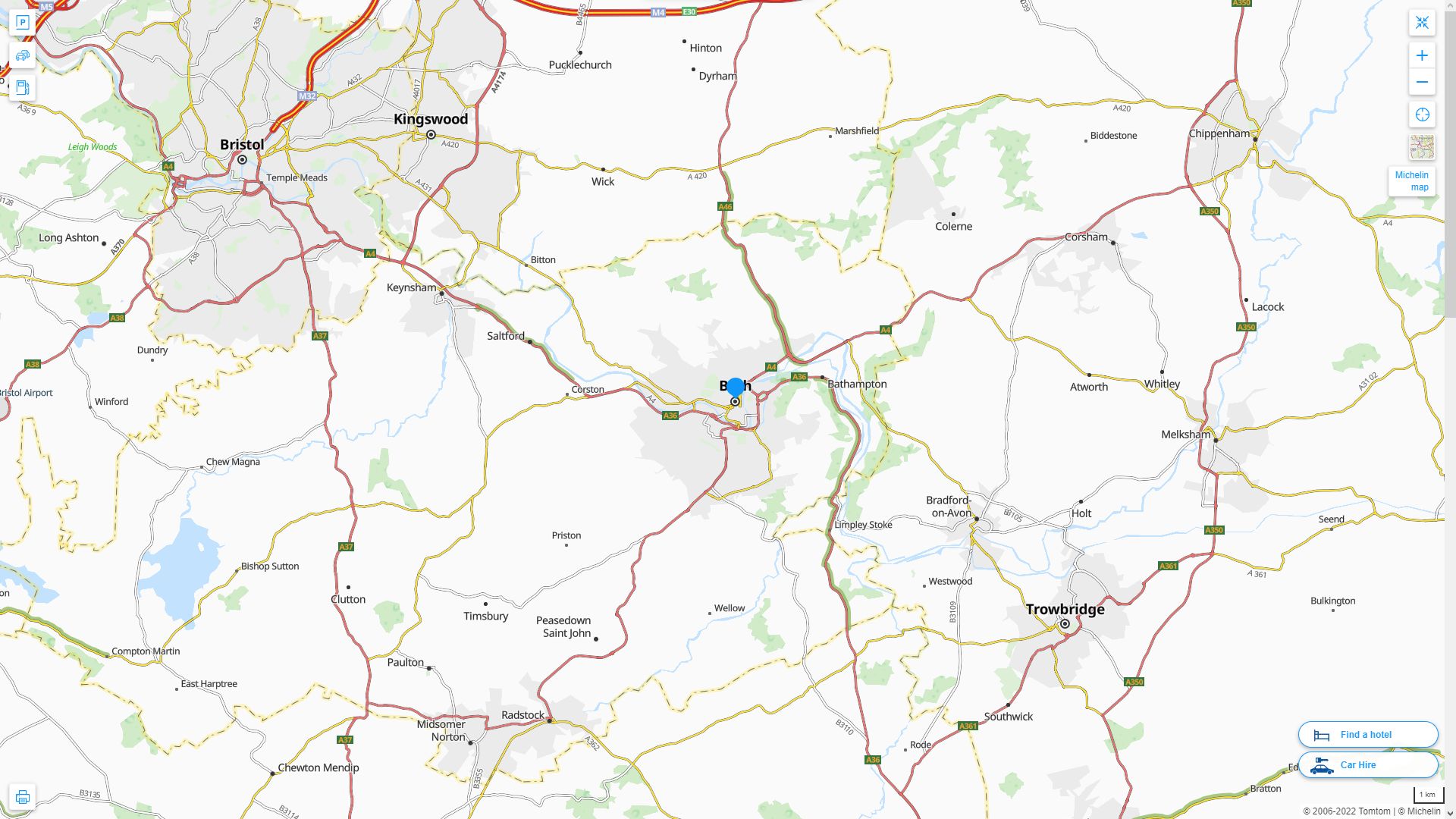 Bath Map and Bath Satellite Images