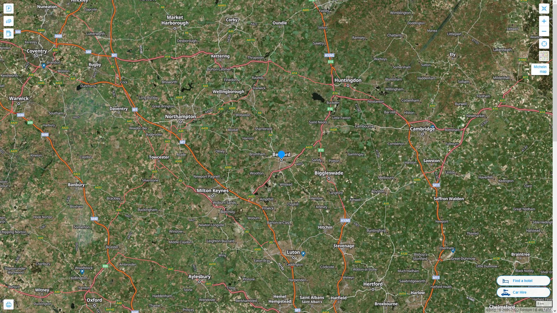 Bedford Map and Bedford Satellite Images