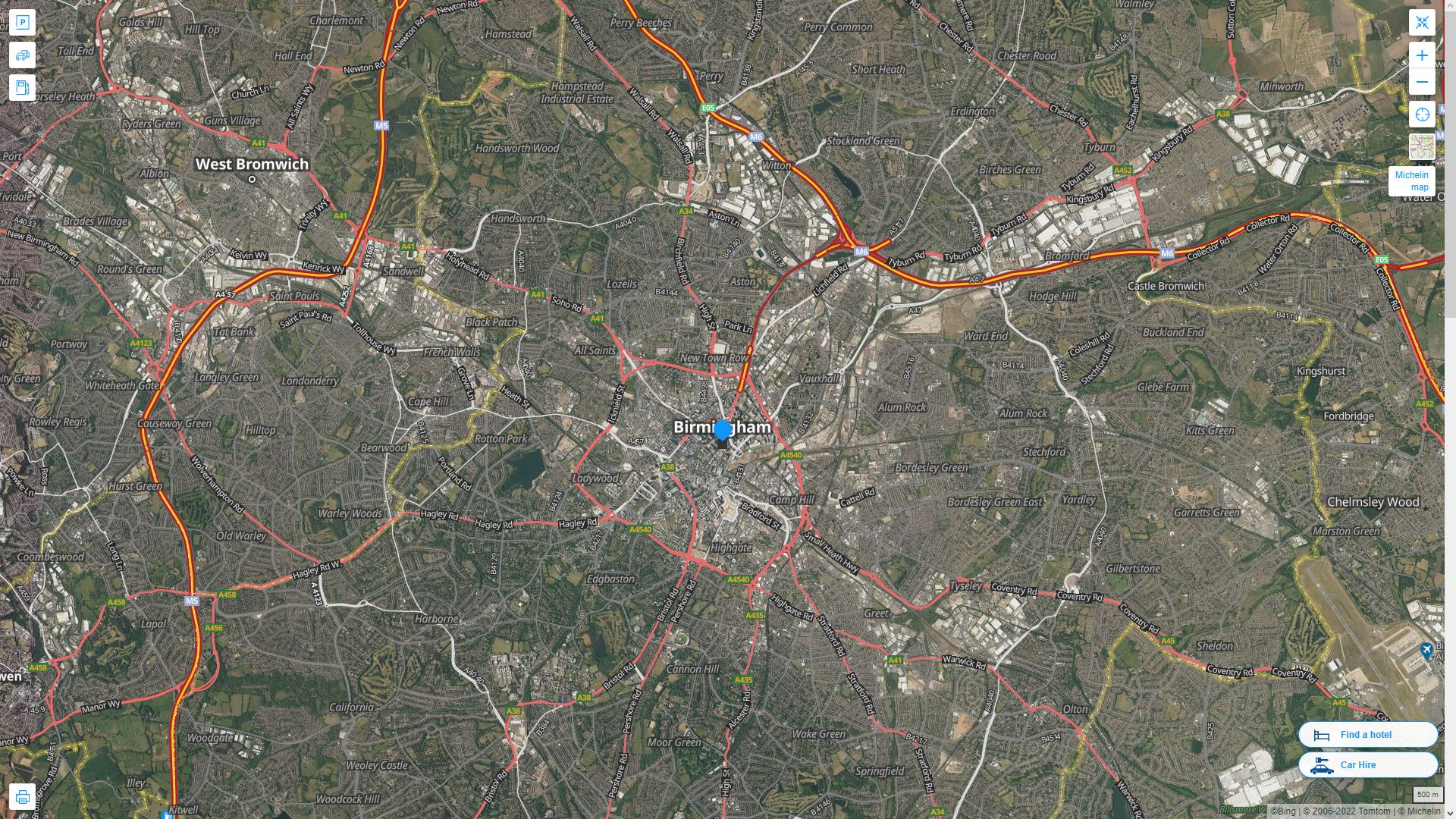 Birmingham Map and Birmingham Satellite Images