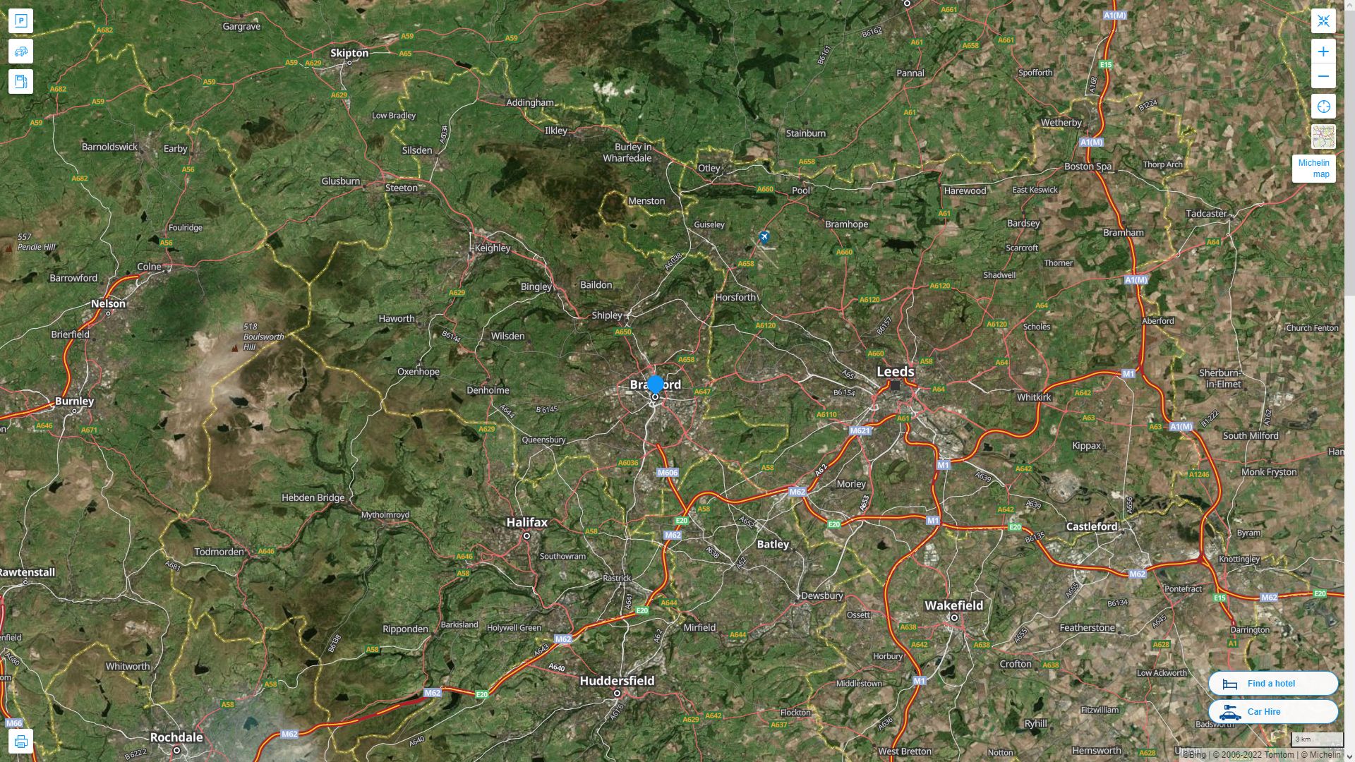 Bradford Map and Bradford Satellite Images