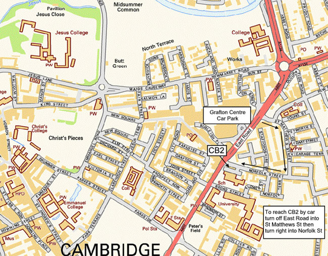 Cambridge Map and Cambridge Satellite Image