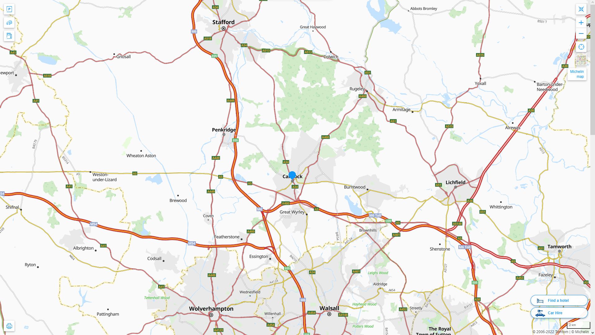 Cannock Map - United Kingdom