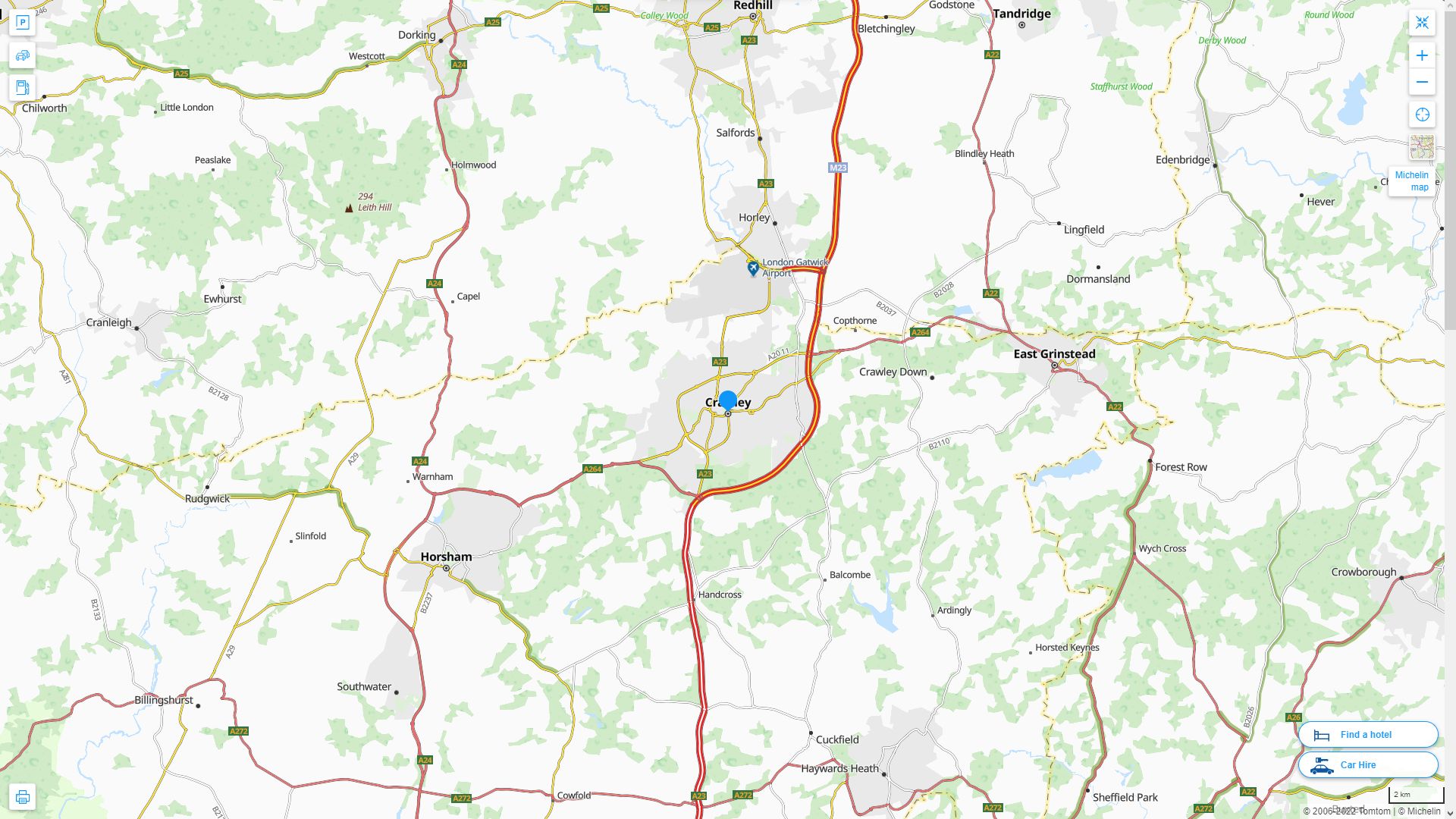Crawley Map - United Kingdom