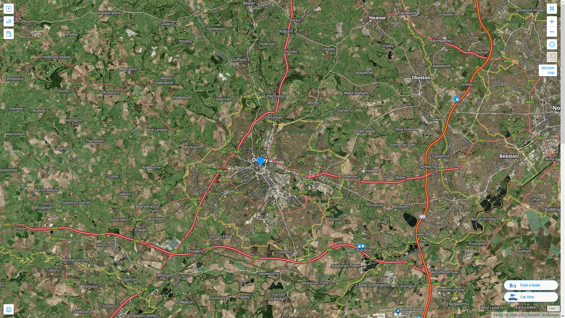 Derby Map and Derby Satellite Images