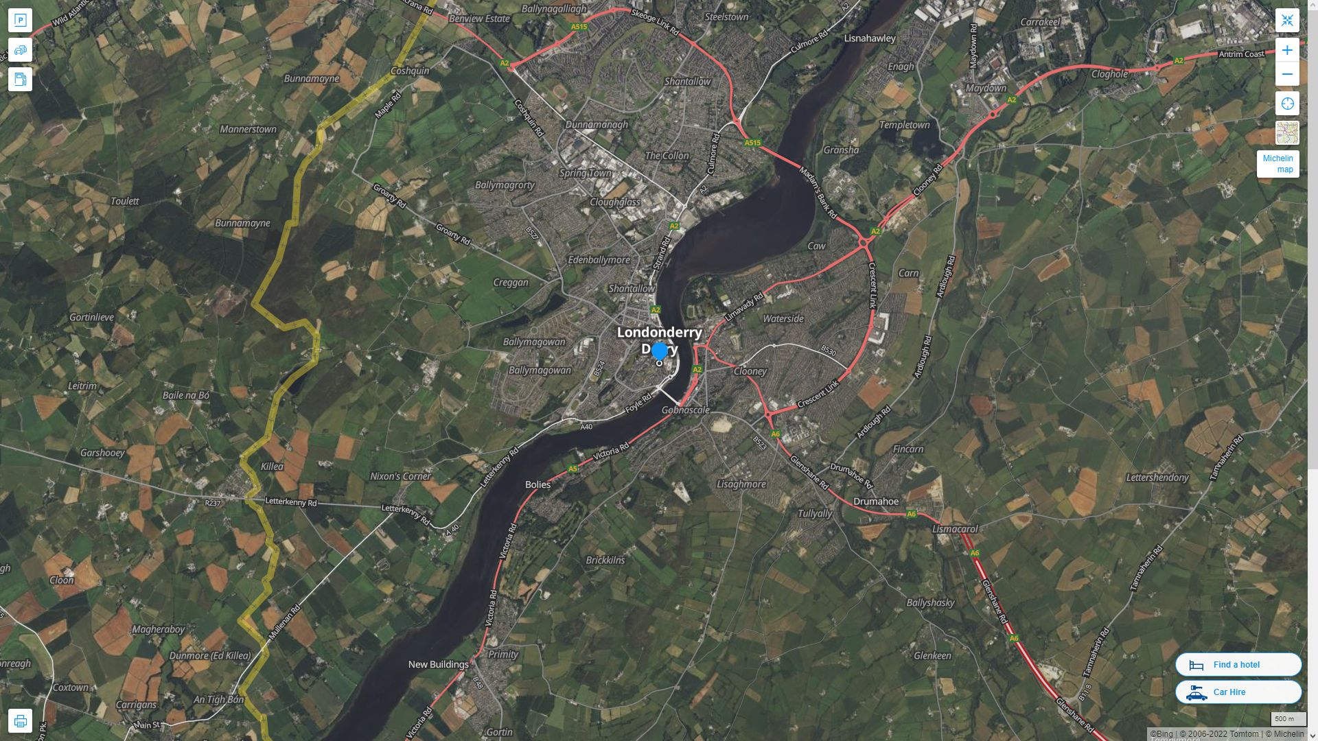 Derry Map and Derry Satellite Images