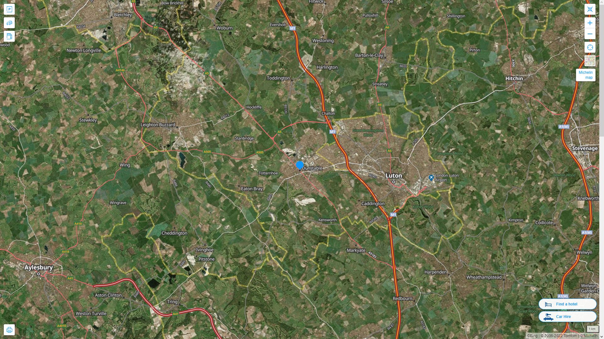 Dunstable Map and Dunstable Satellite Images