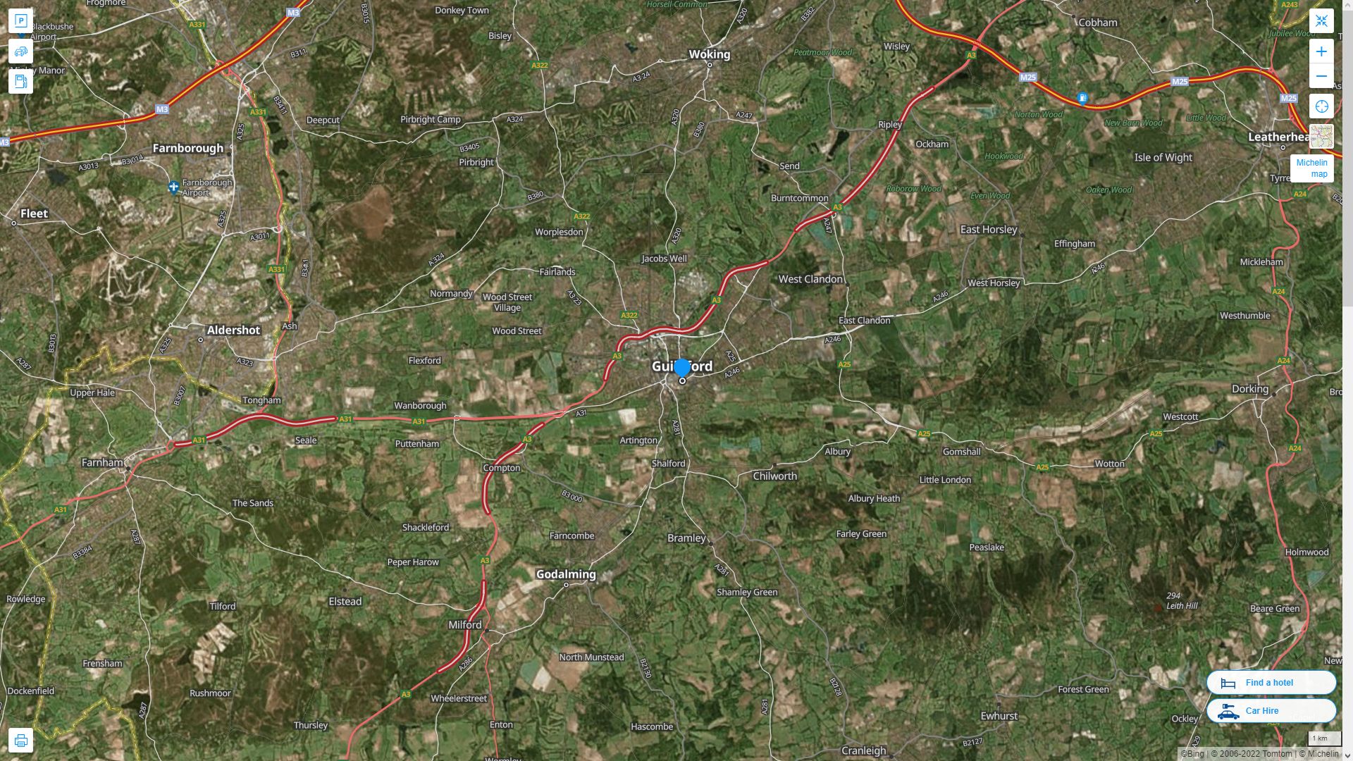 Guildford Map - United Kingdom