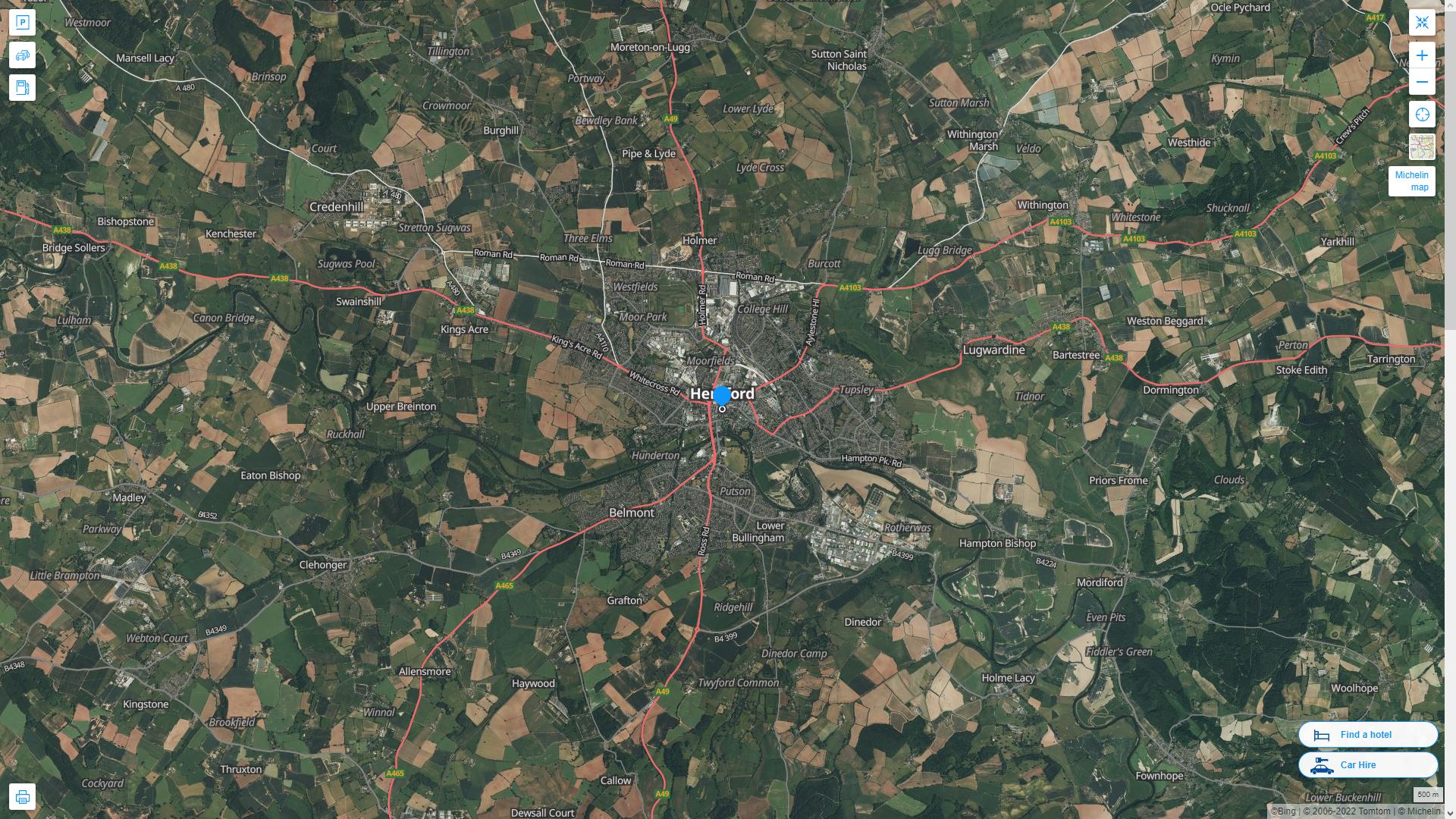 Hereford Map and Hereford Satellite Images