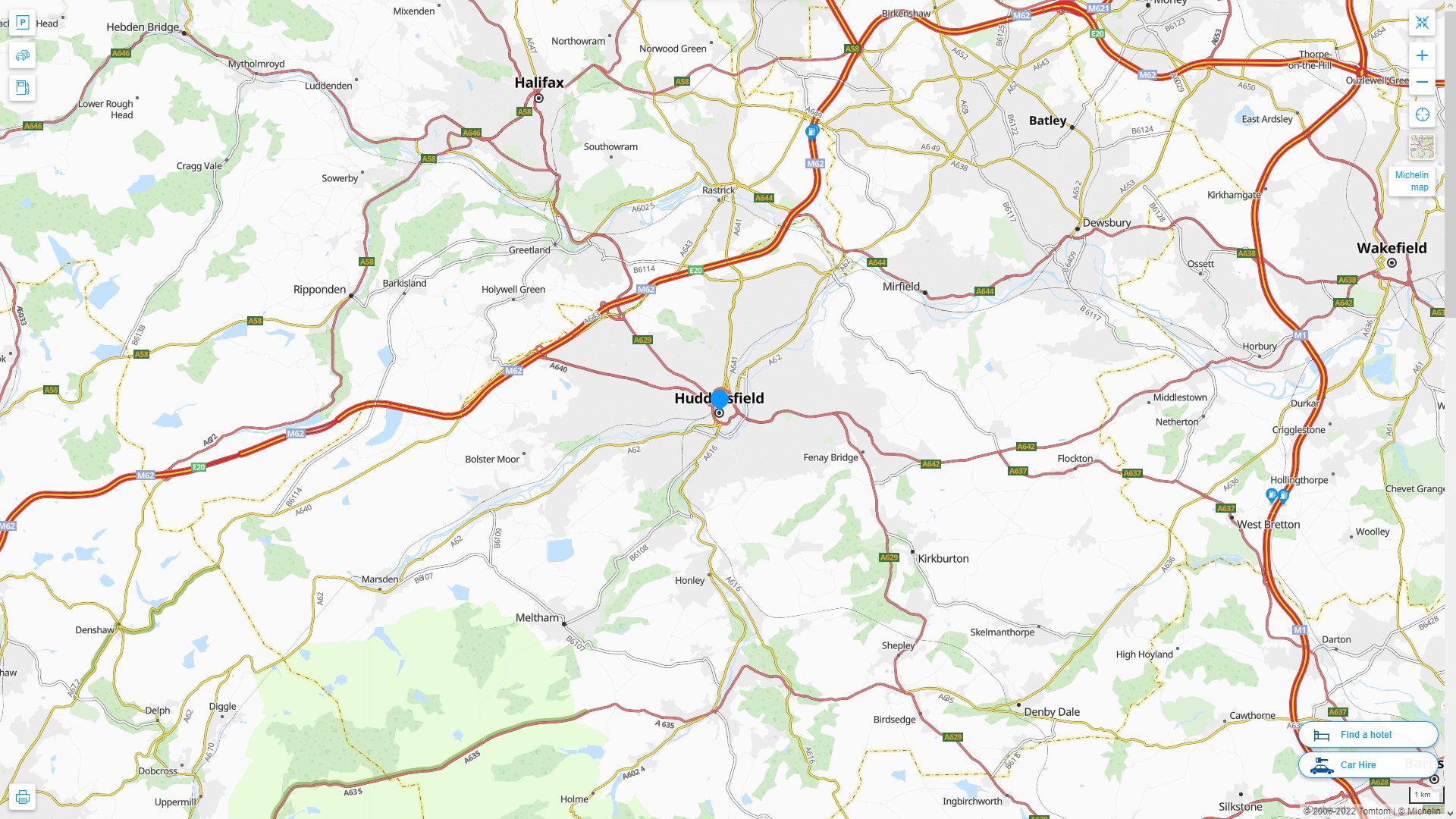 Huddersfield Map and Huddersfield Satellite Images