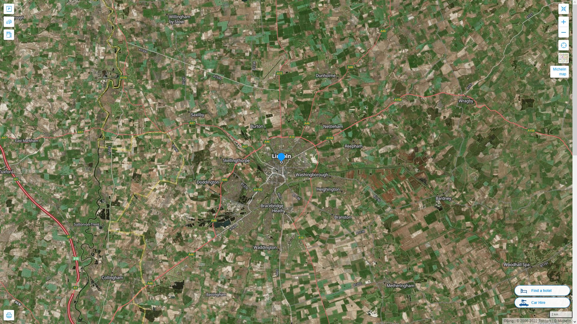 Lincoln Map and Lincoln Satellite Images