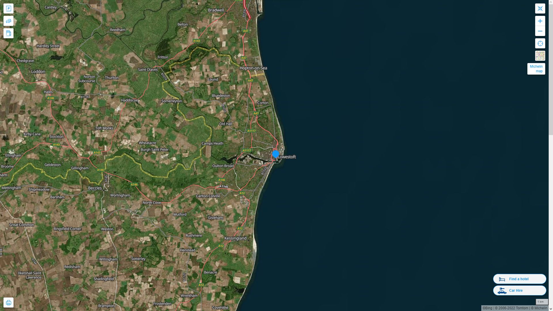 Lowestoft Map and Lowestoft Satellite Image