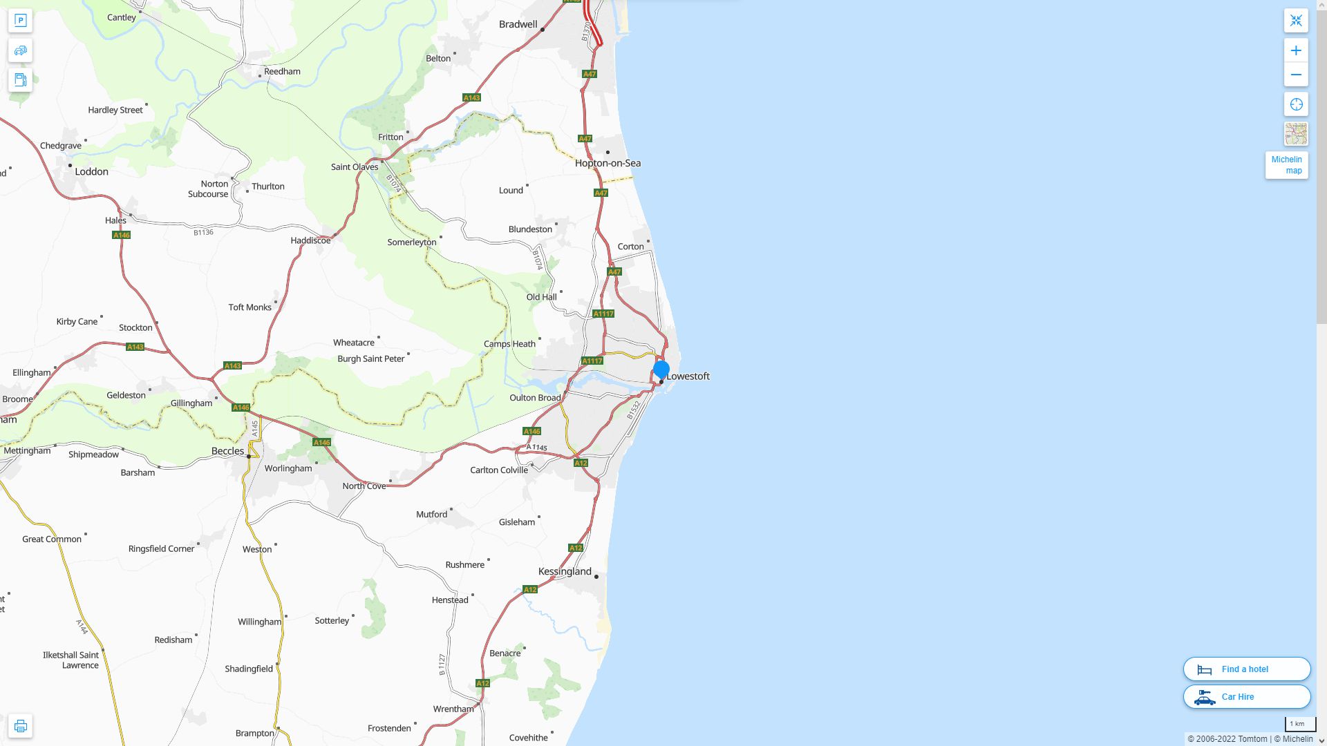 Lowestoft Map and Lowestoft Satellite Image