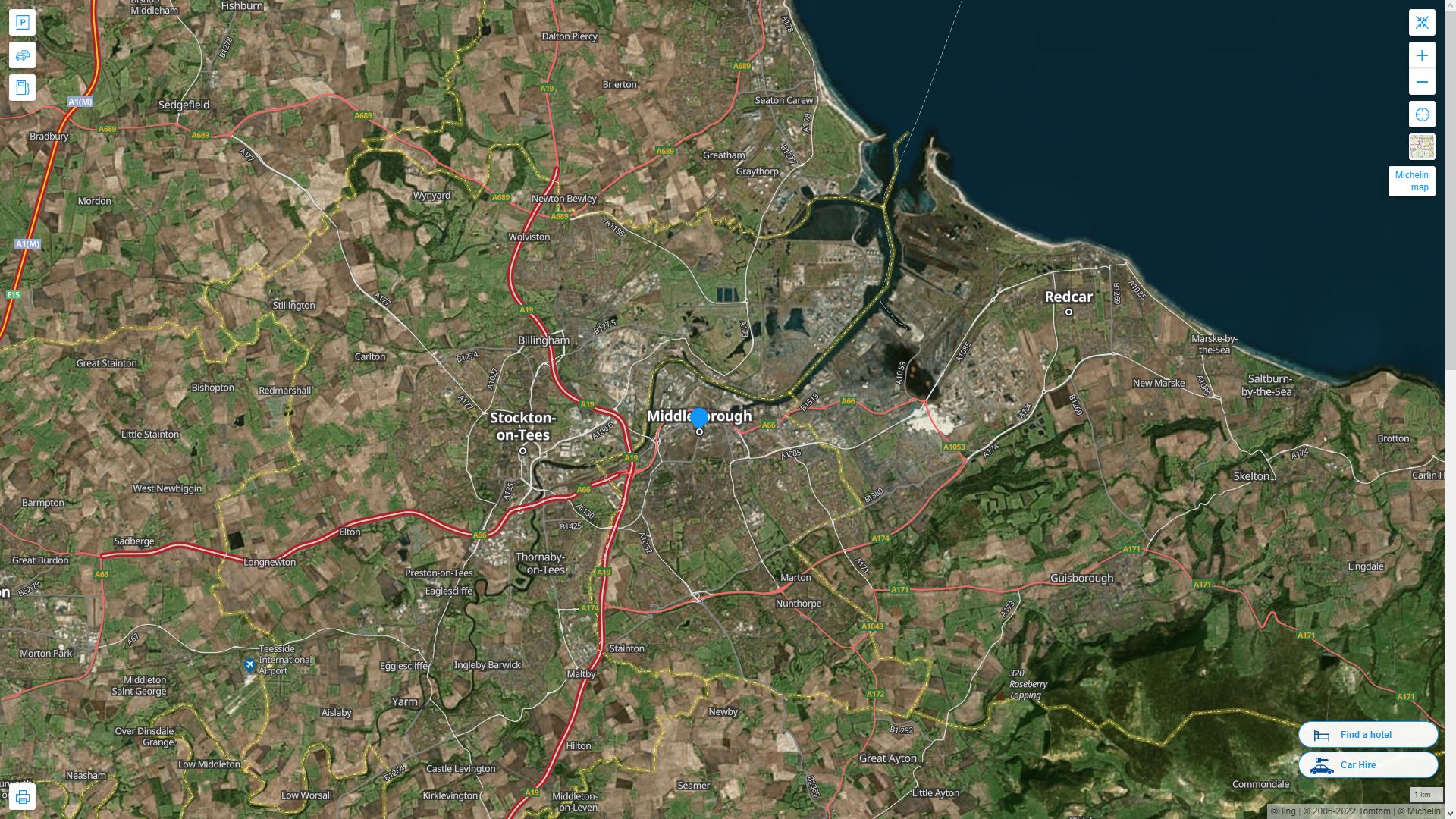 Middlesbrough Map and Middlesbrough Satellite Images