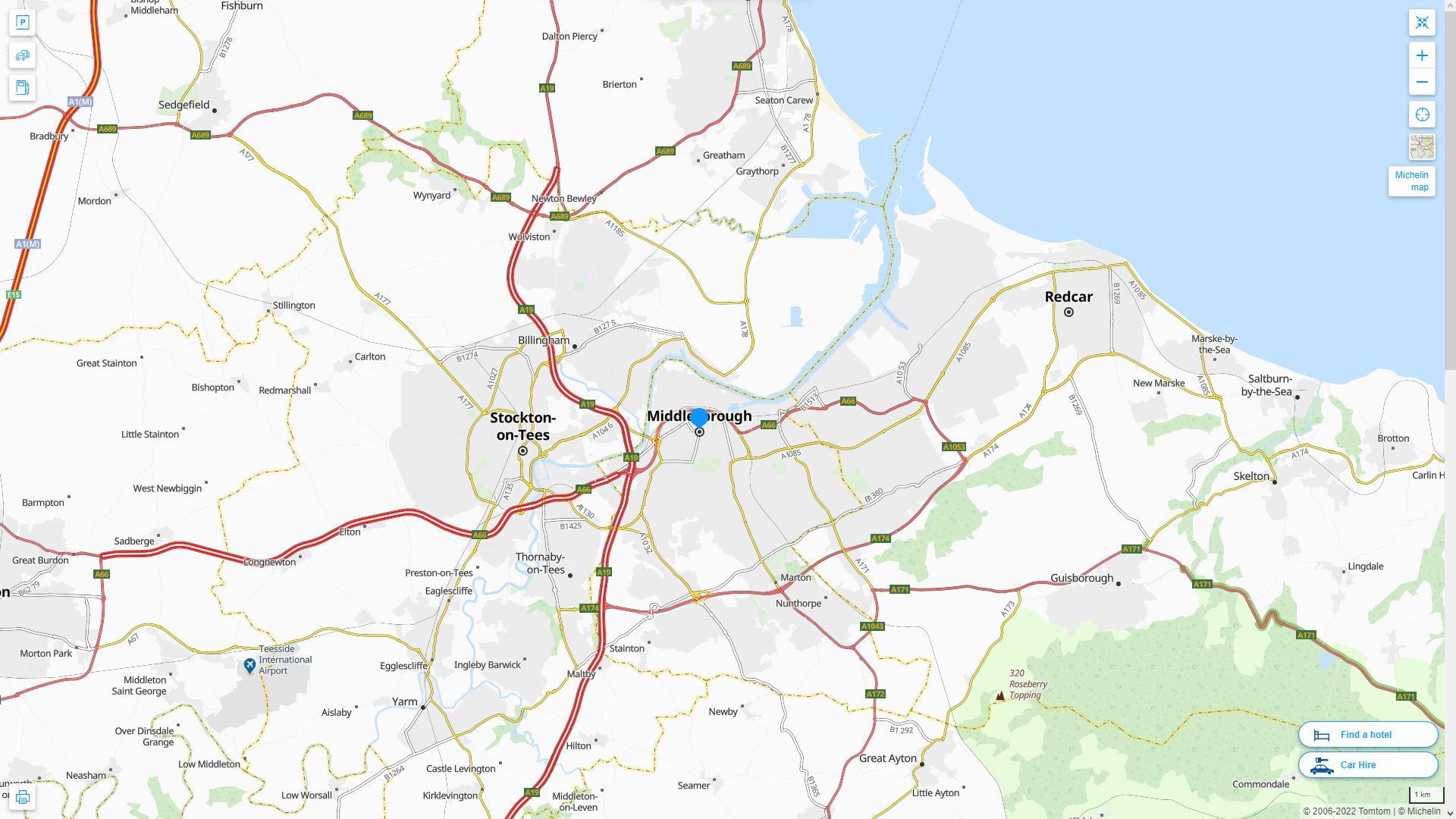 Middlesbrough Map and Middlesbrough Satellite Images