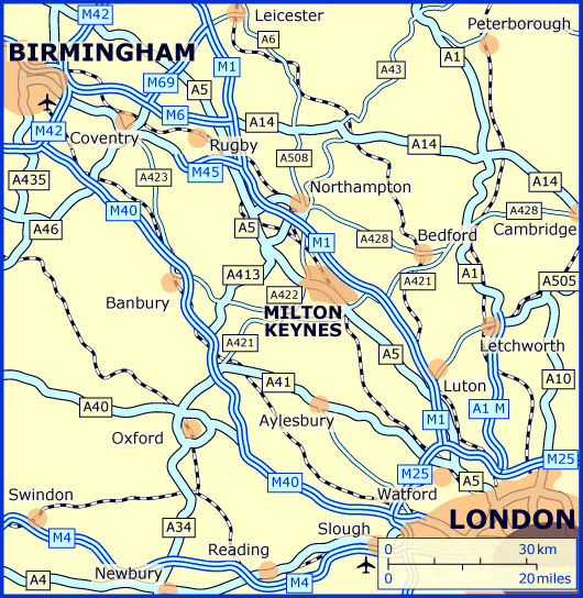 Milton Keynes Map and Milton Keynes Satellite Image