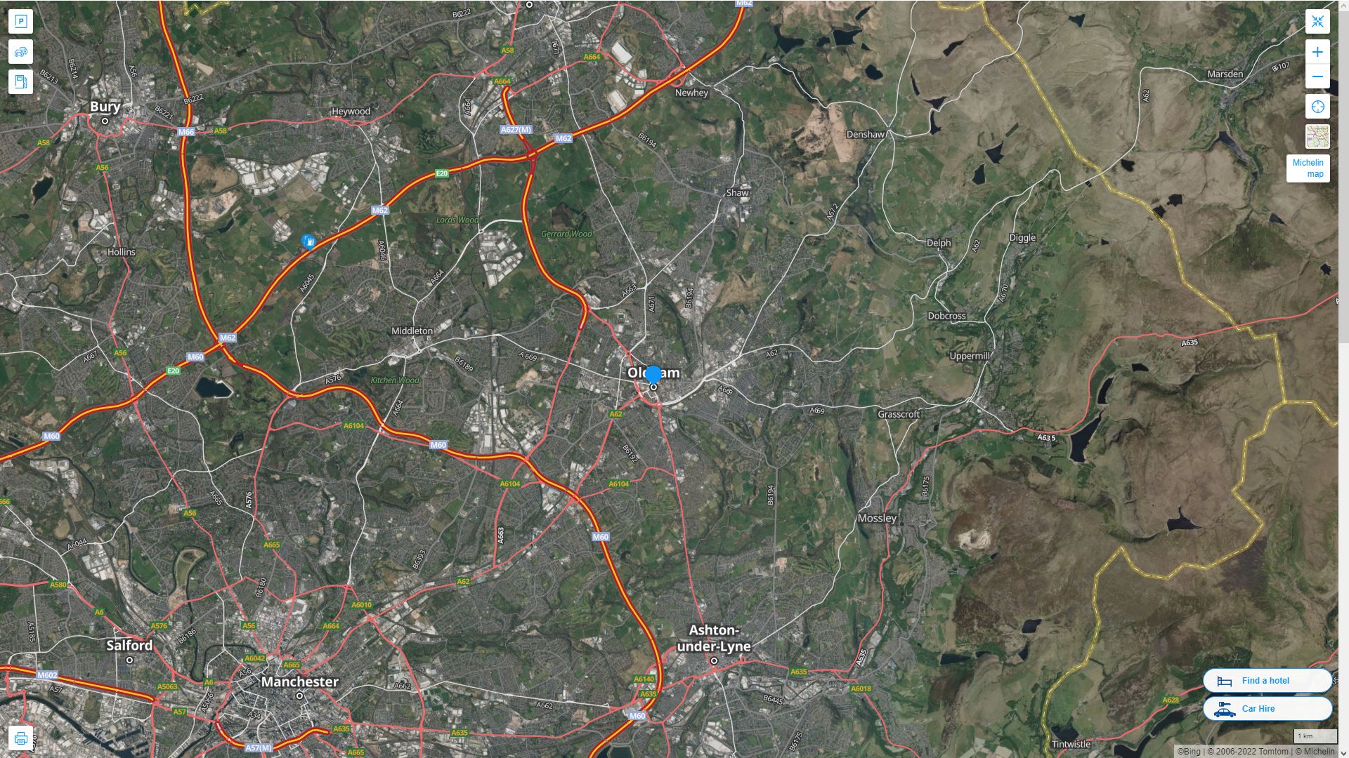 Oldham Map and Oldham Satellite Images