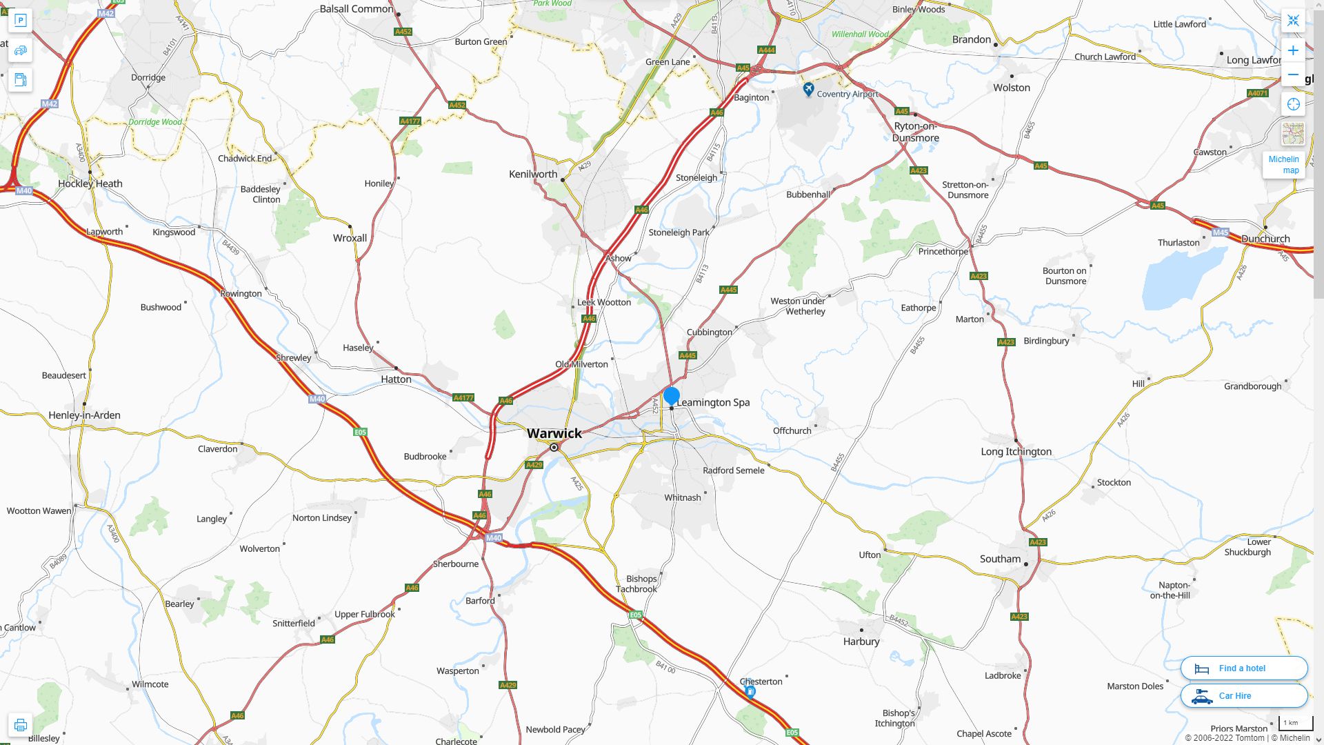 Royal Leamington Spa Map and Royal Leamington Spa Satellite Images