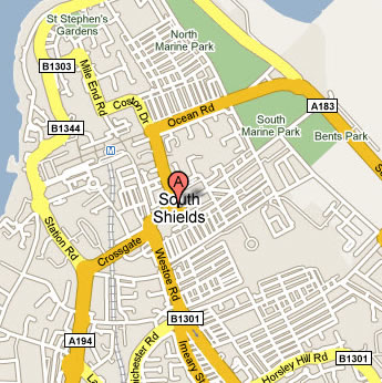 South Shields Map and South Shields Satellite Images
