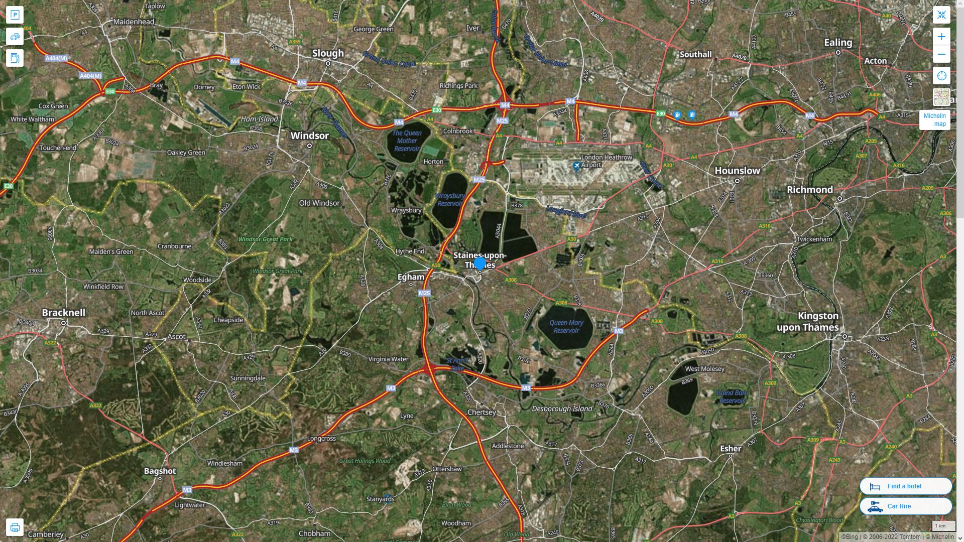 Staines Map and Staines Satellite Images